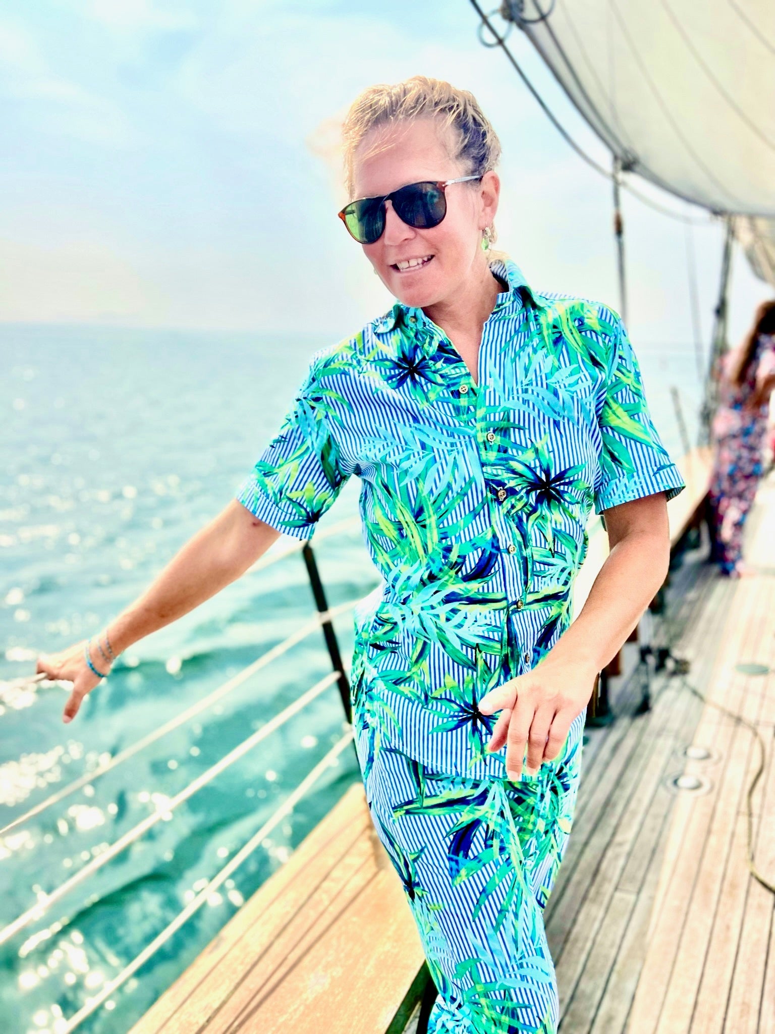 Drinks With Meredith Green Cotton Lounge Pants – Seaplane Shirts